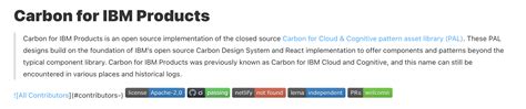 Contributors Badge Broken · Issue 2457 · Carbon Design Systemibm Products · Github