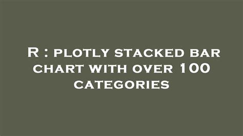 R Plotly Stacked Bar Chart With Over 100 Categories Youtube