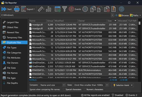 Duplicate Files Report FolderSizes