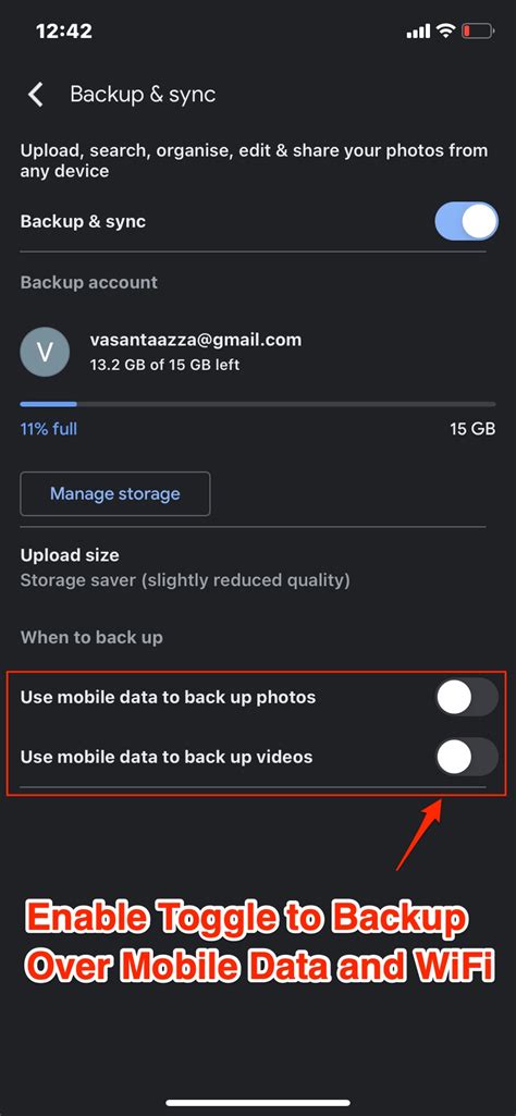 How To Backup Google Photos On Mobile Data Only