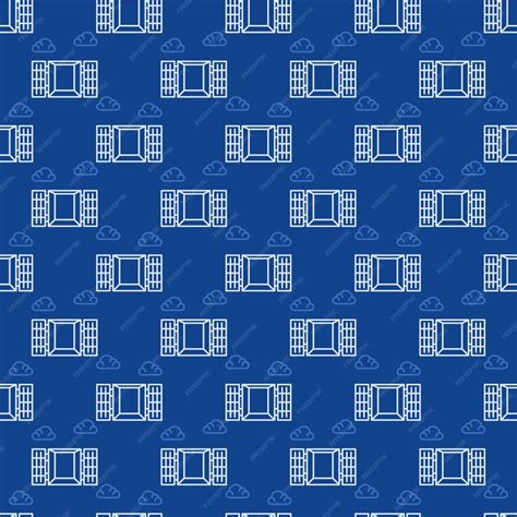 Premium Vector Opened Freight Container Vector Shipping Blue Linear Seamless Pattern