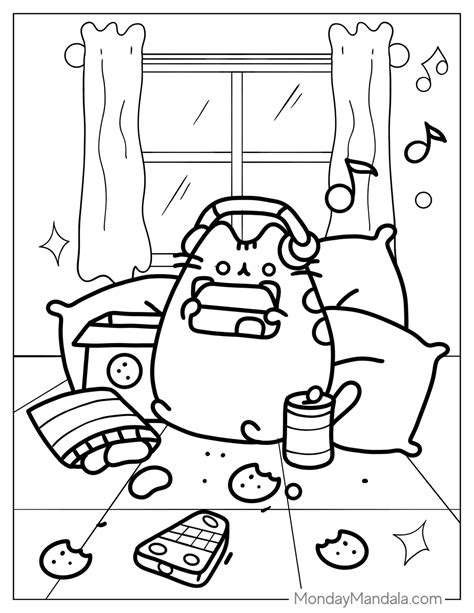 Pusheen Cafe Coloring Pages