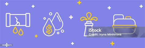 가솔린 석유 굴착 장치 달러 기호 및 깨진 오일 파이프 밸브 아이콘이 있는 드롭용 라인 캐니스터를 설정합니다 벡터 0명에 대한 스톡 벡터 아트 및 기타 이미지 Istock