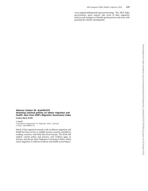 Pdf Assessing National Policies On Labour Migration And Health Data From Ioms Migration