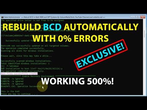 How To Rebuild Bcd Using Command Prompt