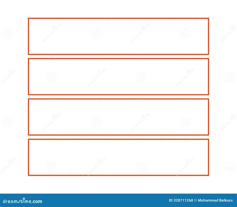 Rectangle Geometric Shape Stroke Collection Orange Symbol Stock Vector Illustration Of Black