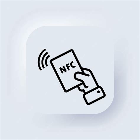 Nfc 아이콘입니다 비접촉식 결제 아이콘입니다 무선 지불 신용 카드 Neumorphic Ui Ux 흰색 사용자 인터페이스