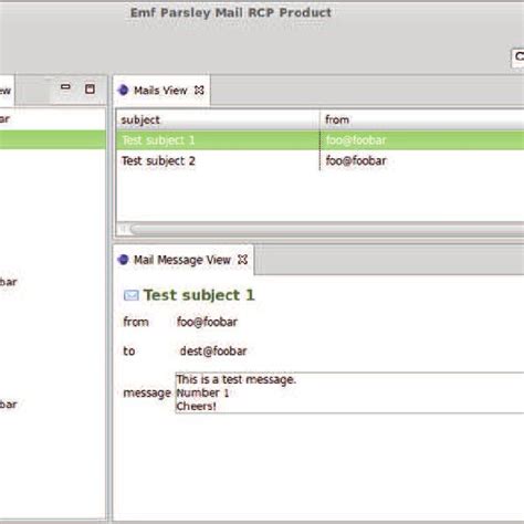 A Mail Rcp Example Implemented With Emf Parsley Download Scientific Diagram