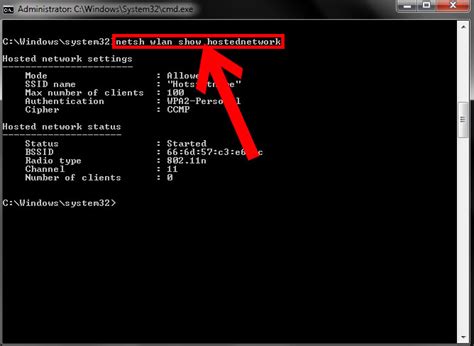 netsh wlan start hostednetwork