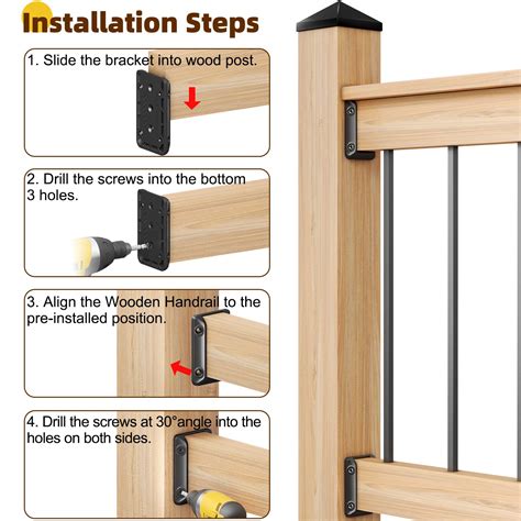 Toscoco 10 Pcs Deck Railing Bracket Connectors For 2 X 4 Actual 1 5 X 3 5