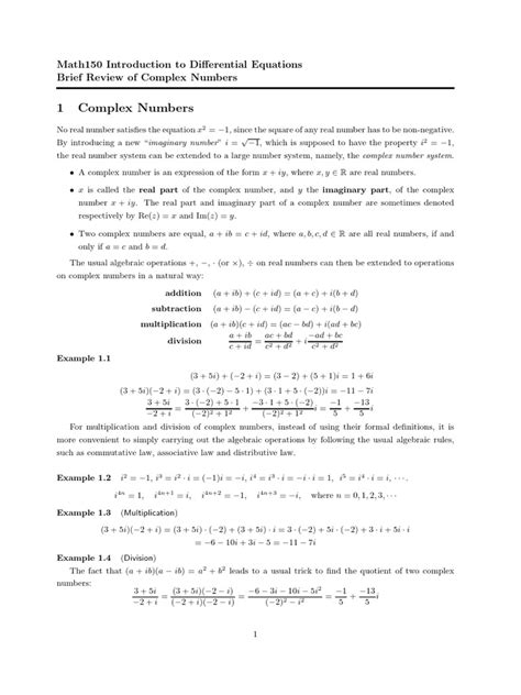 complex ex pdf complex number numbers