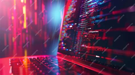 premium photo programming web development and writing software on a laptop company network