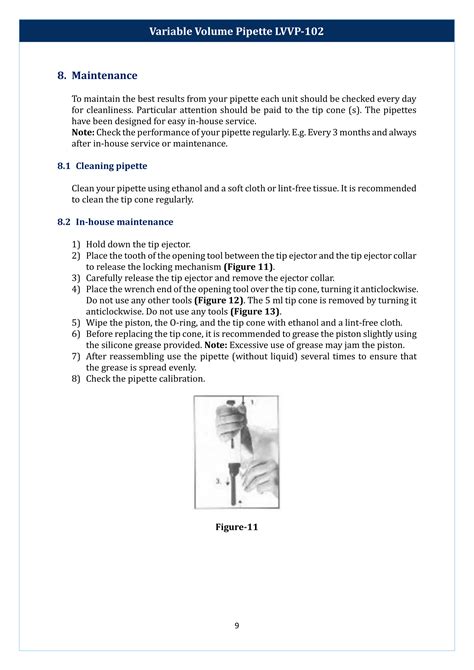 Variable Volume Pipette LVVP Operating Manual Labtron