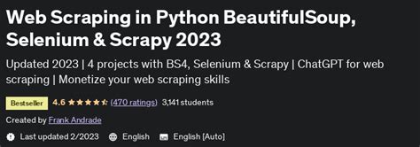 Udemy Web Scraping In Python Beautifulsoup Selenium And Scrapy 2023 2023 2 Downloadly