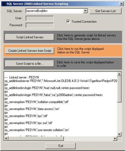 Tool To Script Linked Servers In SQL Server CodeProject