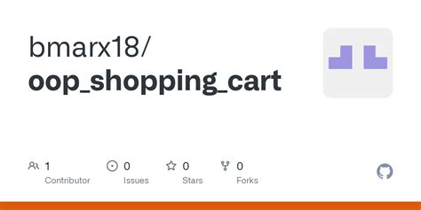 GitHub Bmarx Oop Shopping Cart