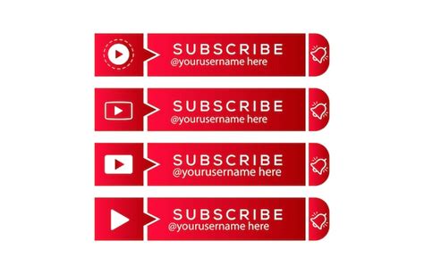 Premium Vector YouTube Subscribe Button Design With Bell Button