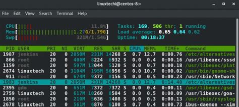 how to use htop command to monitor linux system processes