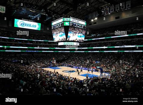 Nba Action Is Shown In A General Stadium View Of American Airlines
