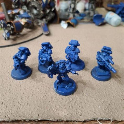 Space Marine Devastator Squad Warhammer 40k Primed Blue 4072130127