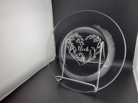 Personalized Laser Engraved Glass Plate Custom Anniversary Dinnerware