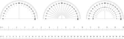 360 Degree Protractor Angle Measurement Tool Vector Image