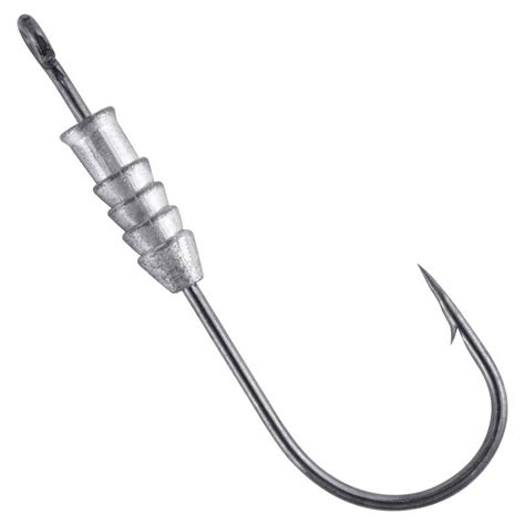 Drfish 20pcs Fishing Weighted Worm Hooks Lead Swimbait Lure Jig Head Bass Pike