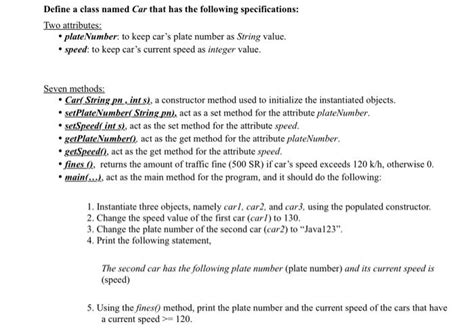 Solved Define A Class Named Car That Has The Following