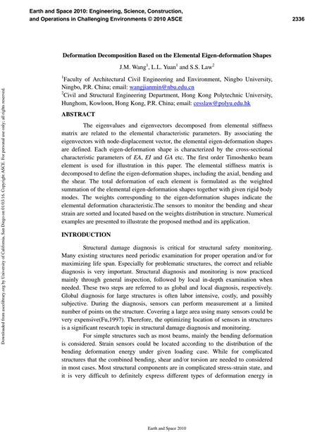 Solution Deformation Decomposition Based On The Elemental Eigen