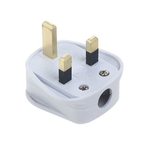 England Removable Power Plug White Black 3 Pin Uk Mains Plug 13a