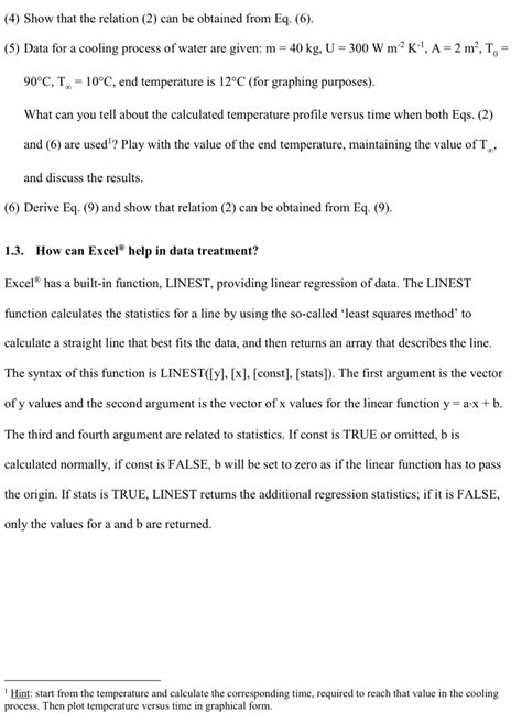Solved In Case That The Linear Dependency For The Heat
