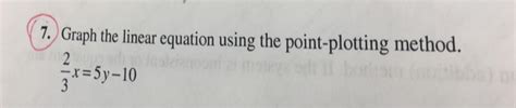 solved graph the linear equation using the point plotting