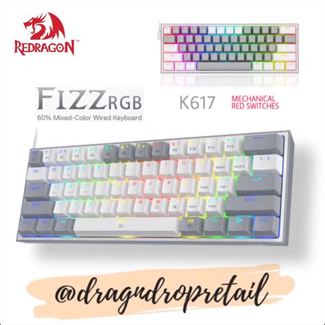 Redragon Fizz K617 Wired Rgb 60 Gaming Keyboard 61 Keys Compact