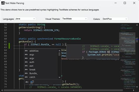 TextMate syntax parsing and Visual Studio Code look and feel — AlterNET Software