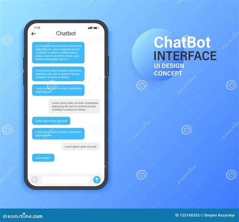 Chatbot Mobile Ui Design Concept Sms Messenger Online Conversation With Texting Message