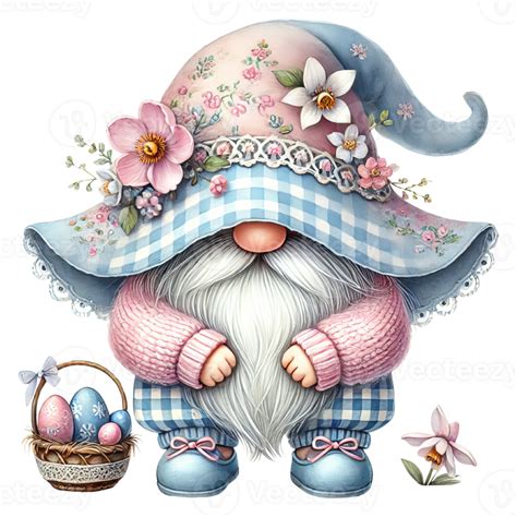 Easter Gnome Celebrating Easter Day With Colorful Eggs 56819950 Png