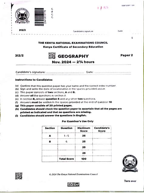 Kcse Geo Pp2 2024 Pdf