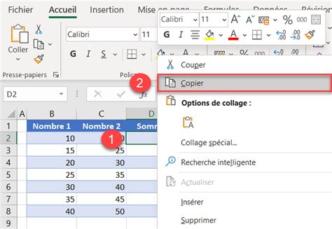 appliquer une formule à une colonne entière copier vers le bas
