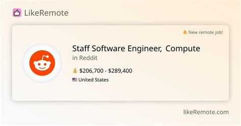 📩 Staff Software Engineer Compute At 🏢 Reddit Salary 💰206700 289400 📍remote Job In 🇺🇸
