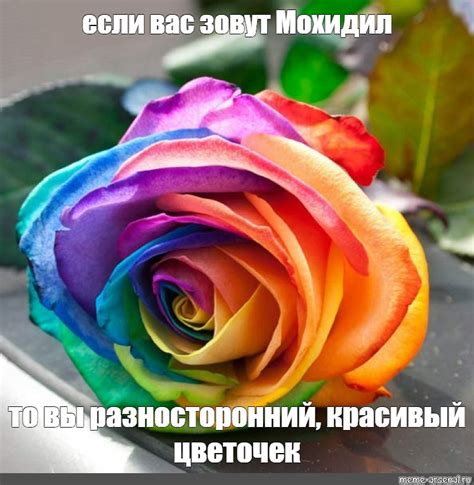 Создать мем "разноцветные розы настоящие, радужные розы, радужная роза ...