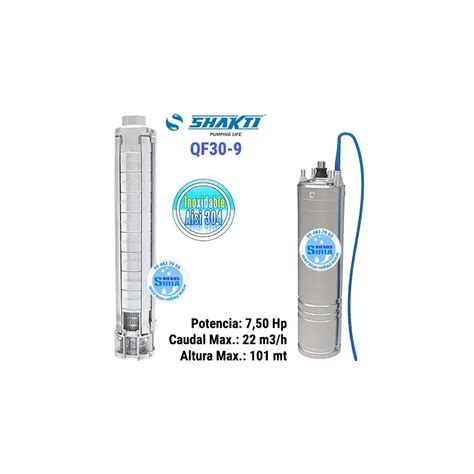 Bomba Sumergible Acero Inoxidable Shakti Qf30 9 75 Hp
