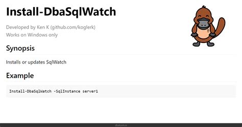 Dbatools Docs Install Dbasqlwatch