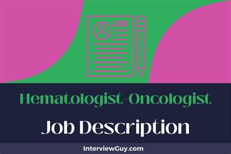 Hematologist Oncologist Job Description Updated For 2026