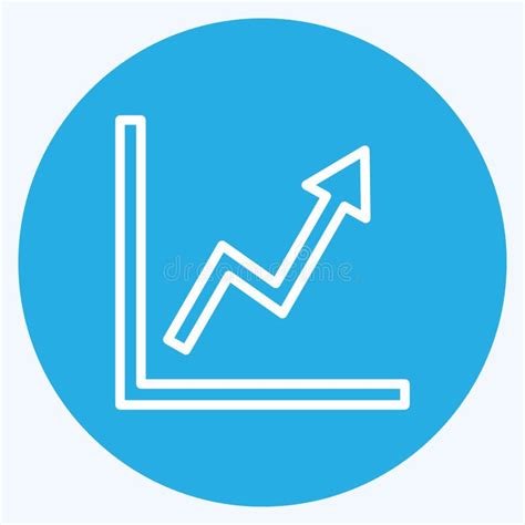 Rising Line Graph Icon In Trendy Blue Eyes Style Isolated On Soft Blue Background Stock