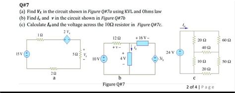 Solved A Find Vx In The Circuit Shown In Figure Q7a Using Kvl And