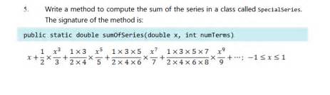 Java Compute The Sum Of The Series Stack Overflow