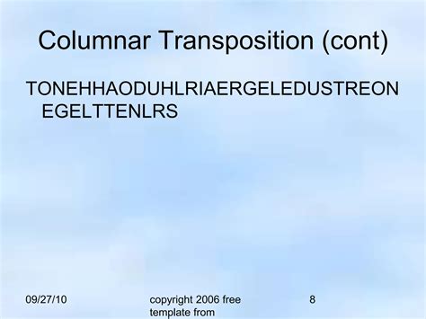 Transposition Cipher Network Securityppt