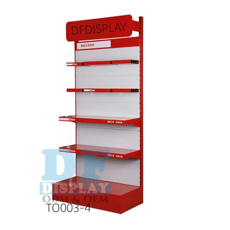 Retail Shops Shelves Hardware Display Stand Rack Tools Display Stand Rack With Hooks Pegboard