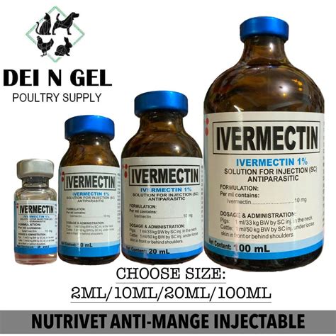 Nutrivet Ivermectin 1 For Animals 1 Bottle Choose Size Shopee
