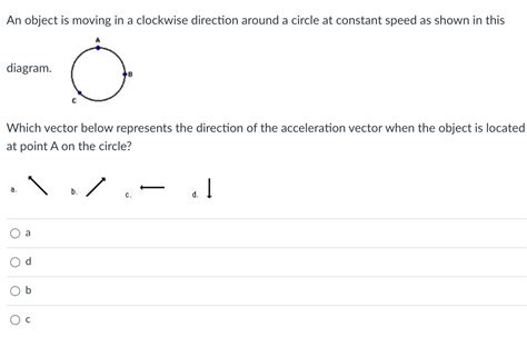 Solved An Object Is Moving In A Clockwise Direction Around A Chegg